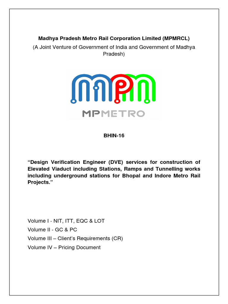 01.1 RFP BHIN16 Tender Document | PDF | Joint Venture | Consortium