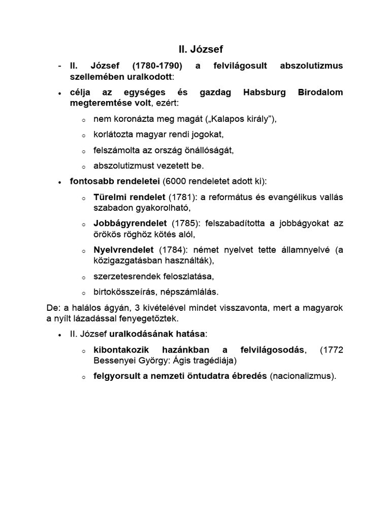 II. József | PDF