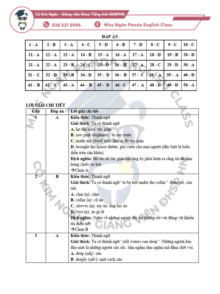 Minh Phương Linh Chi Key Idiom | PDF