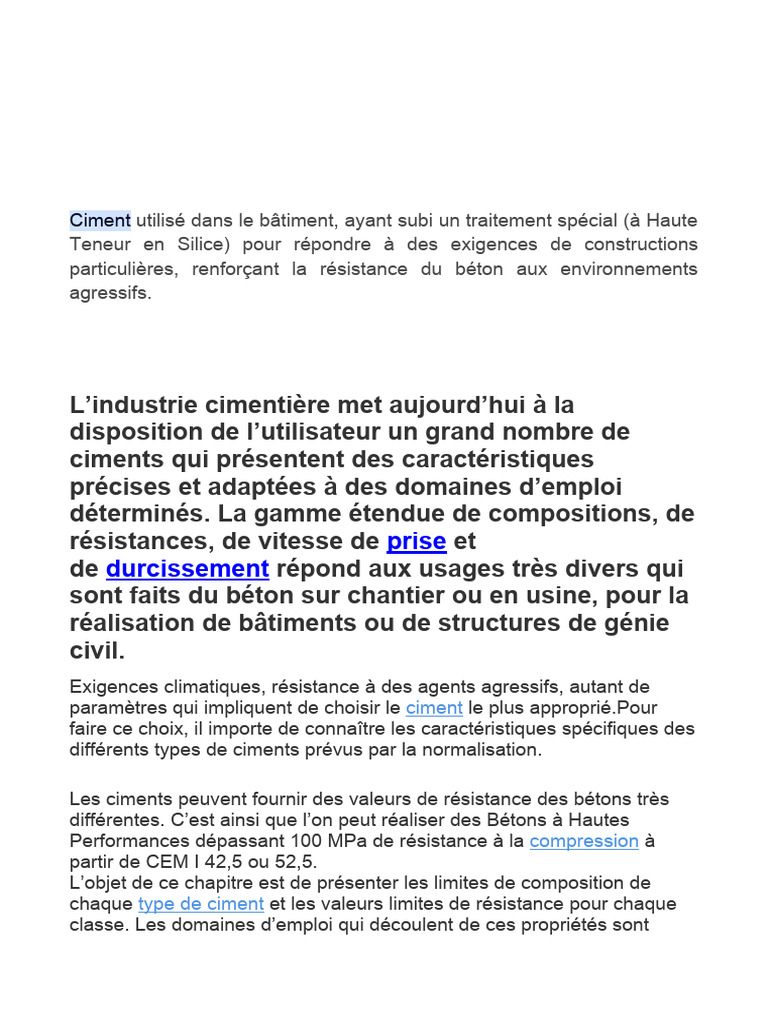 Ciment | PDF | Ciment | Béton