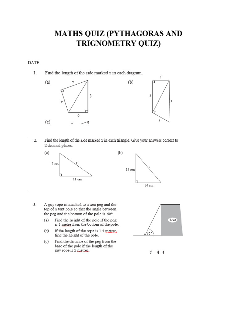 Maths Quiz Pdf