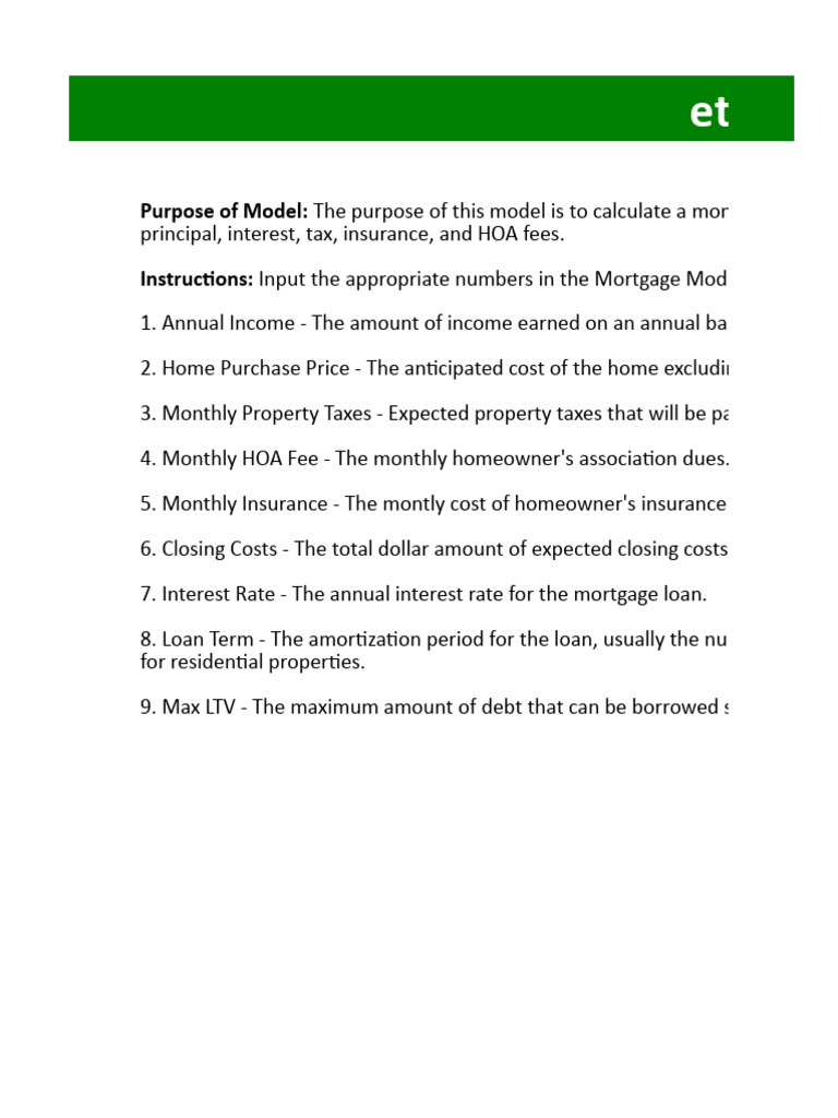 Monthly Mortgage Payment Calculator | PDF | Mortgages | Debt