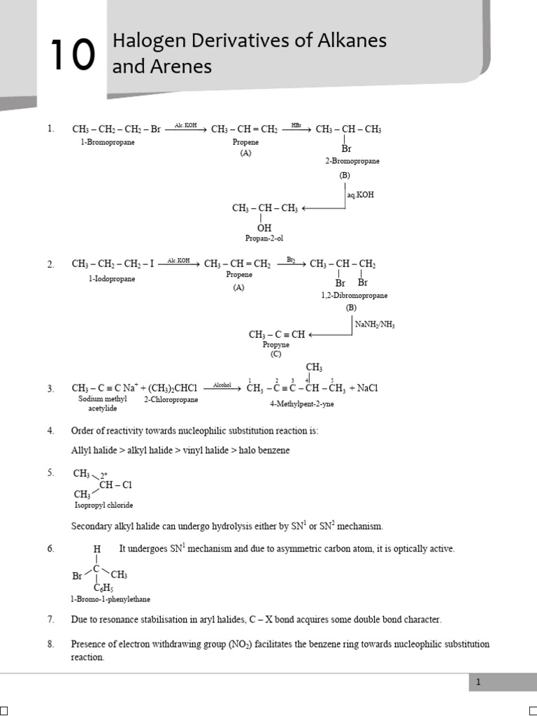 10 Halogen Derivatives of Alkanes and Arenes | PDF | Methyl Group | Organic Chemistry