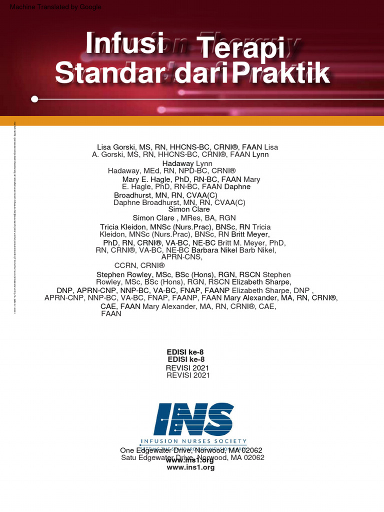 Infusion Therapy Standards of Practice, 8th.1 | PDF