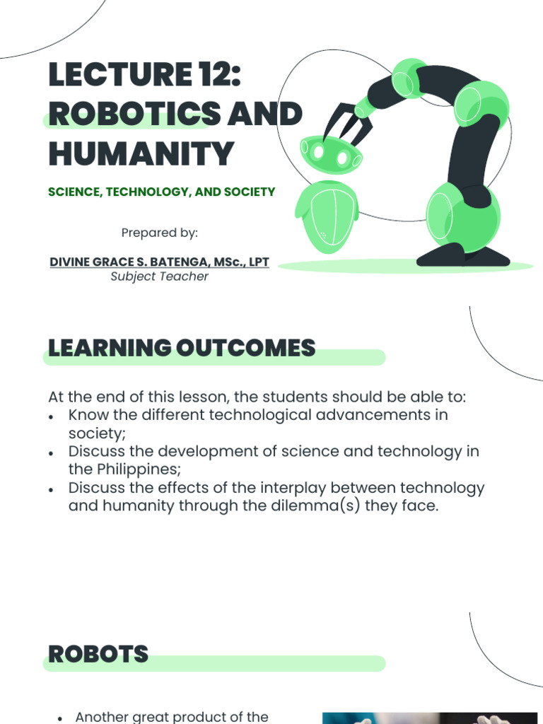 Sts Lecture 12_robotics and Humanity | PDF | Robot | Robotics Sts Lecture 12_robotics and Humanity | PDF | Robot | Robotics