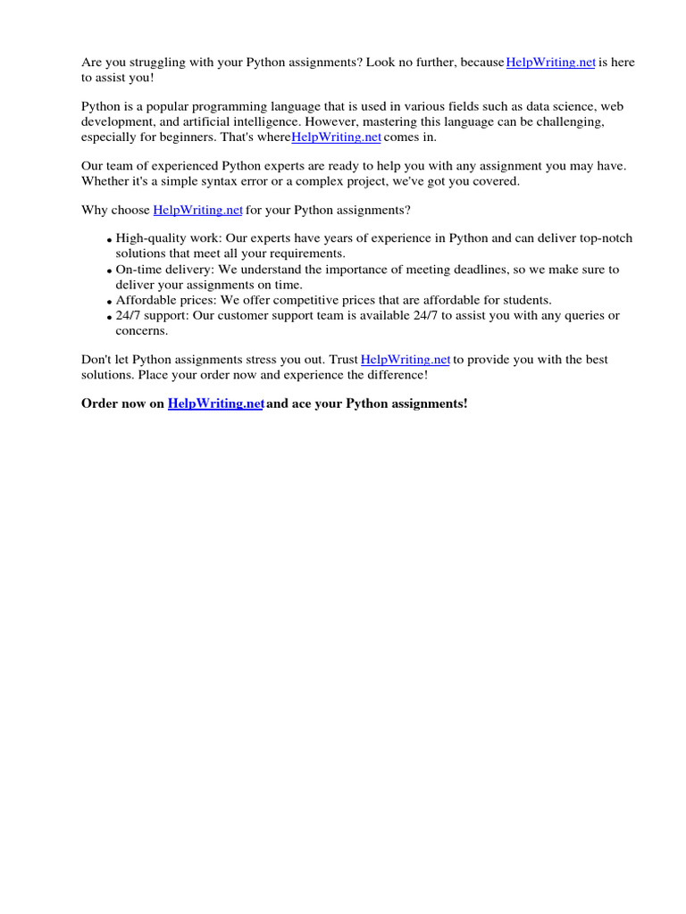 Python Assignment Help | PDF | Computer Programming | Python (Programming Language)