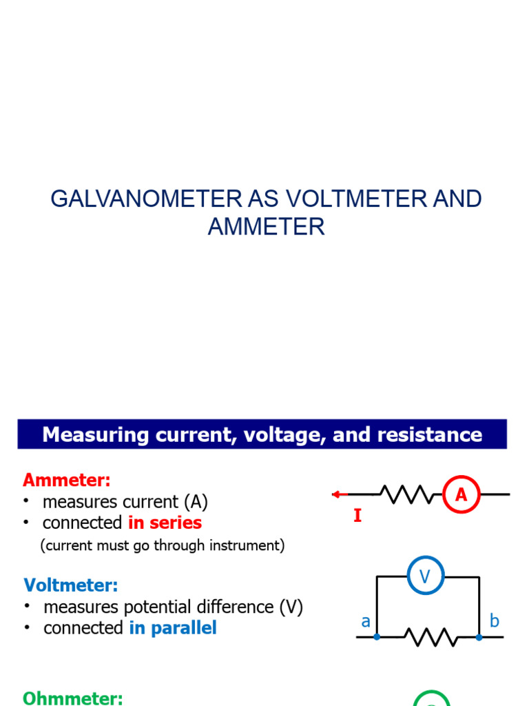 Galvanometer To Ammeter and Voltmeter | PDF | Electromagnetism ...