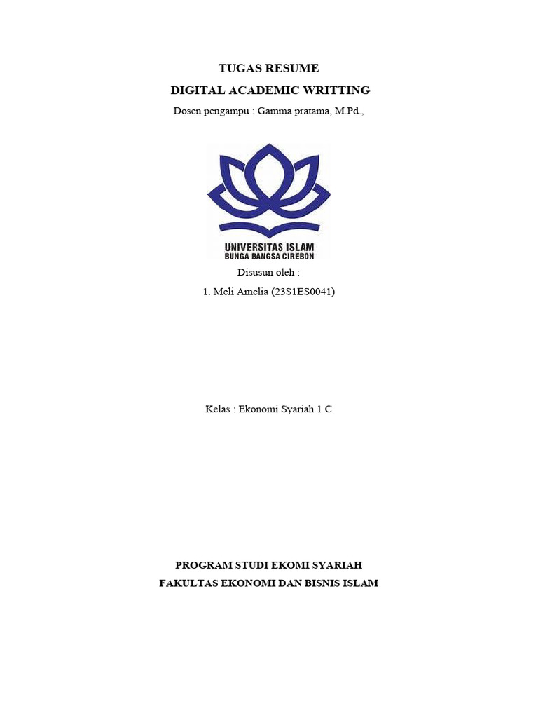 TUGAS DIGITAL WRITTING Meli Amelia Ekonomi Syariah 1 C 2 | PDF
