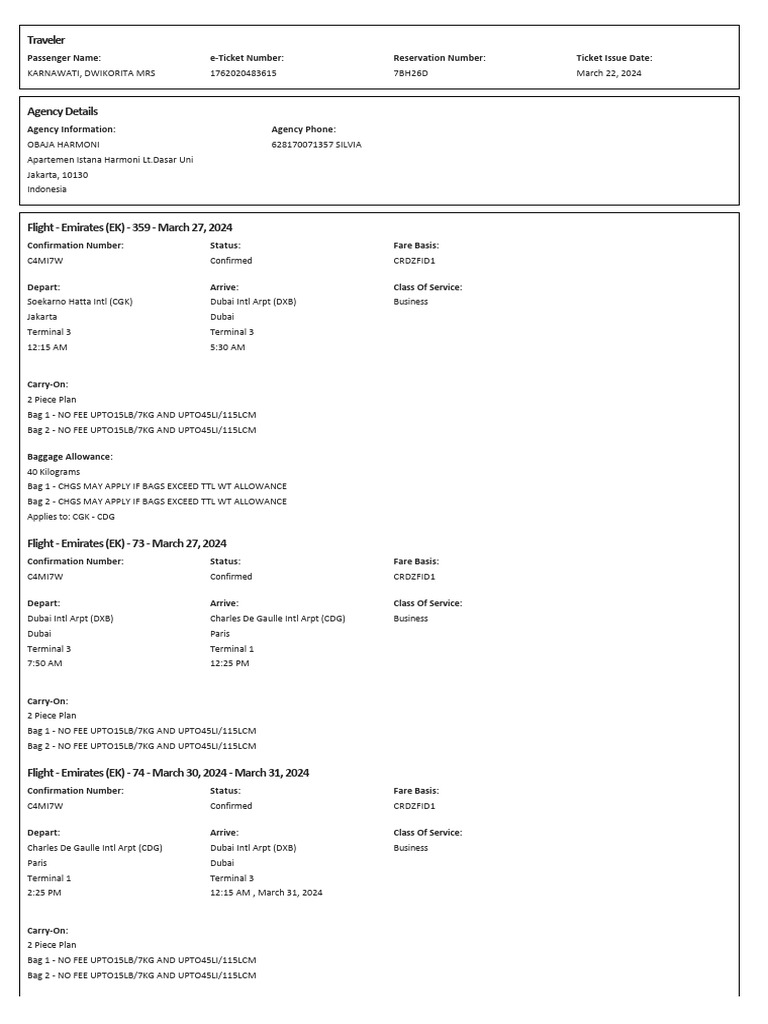 Electronic Ticket | PDF