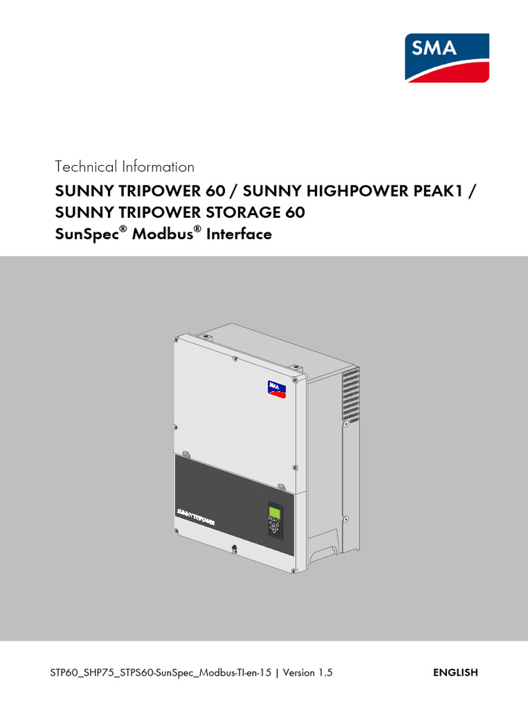 STP60 - SHP75 - STPS60 SunSpec - Modbus TI en 15 | PDF | Computer Network | Internet Protocols