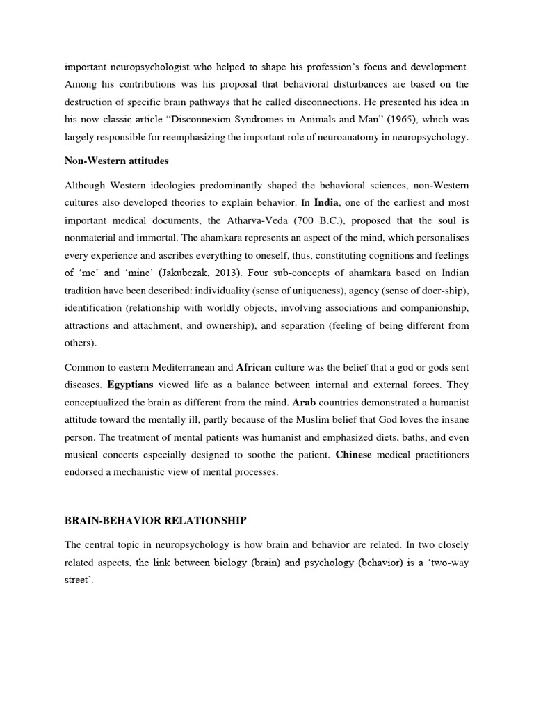 Brain-Behavior Relationship | PDF | Nervous System | Central Nervous System