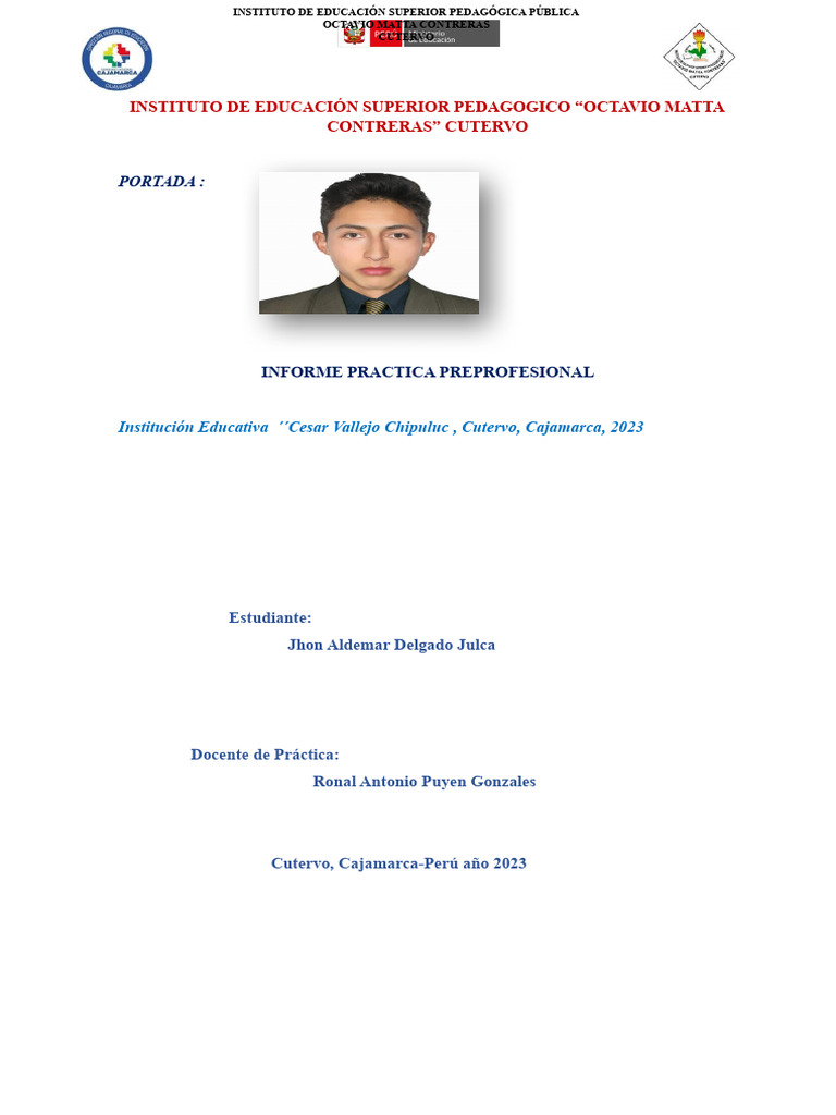 Esquema - de - Informe - de - Práctica Preprofesional | Descargar gratis PDF | Maestros | Enseñando