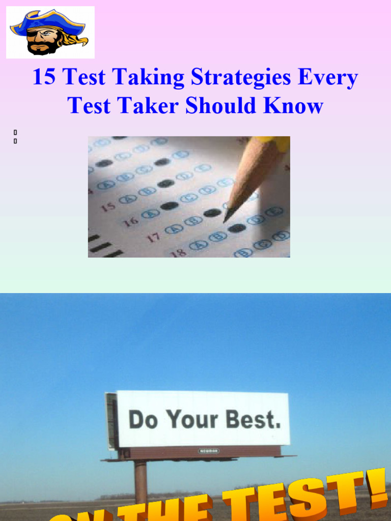 Test Taking Strategies for Success | PDF | Self-Improvement