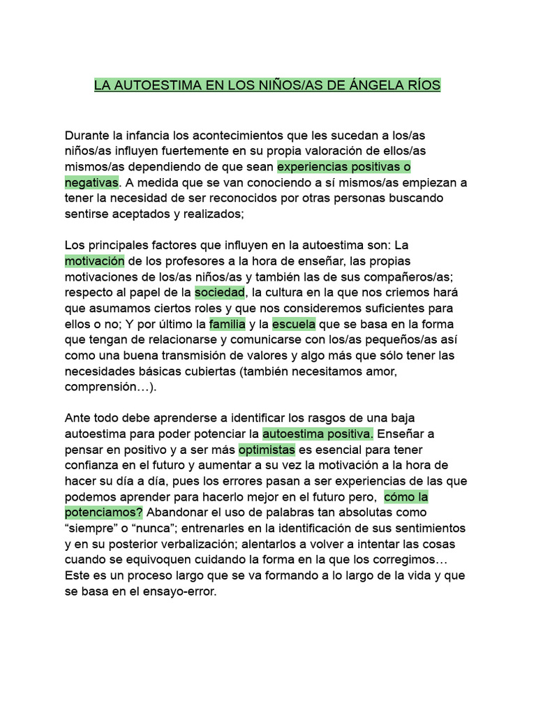 La Autoestima Reflexión Personal | PDF | Autoestima | Motivación