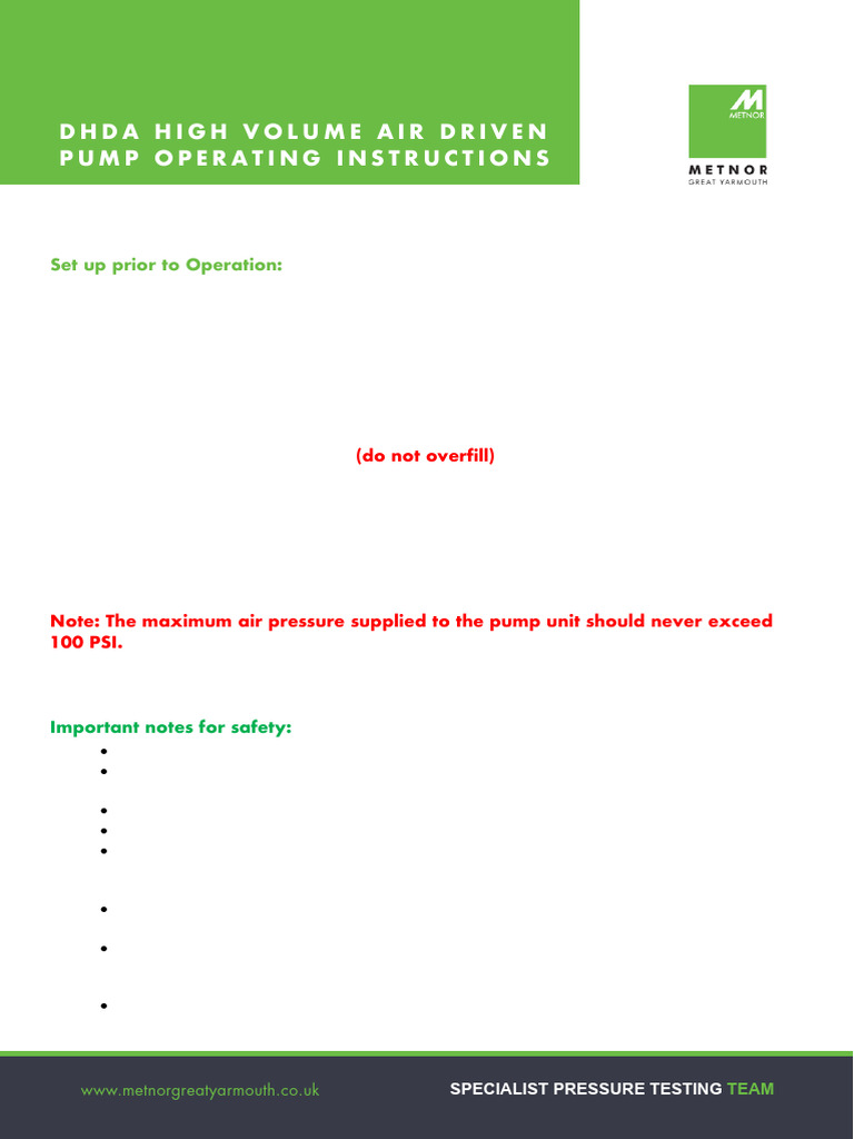 DHDA-Pump-Operating-Instructions | PDF | Valve | Pump