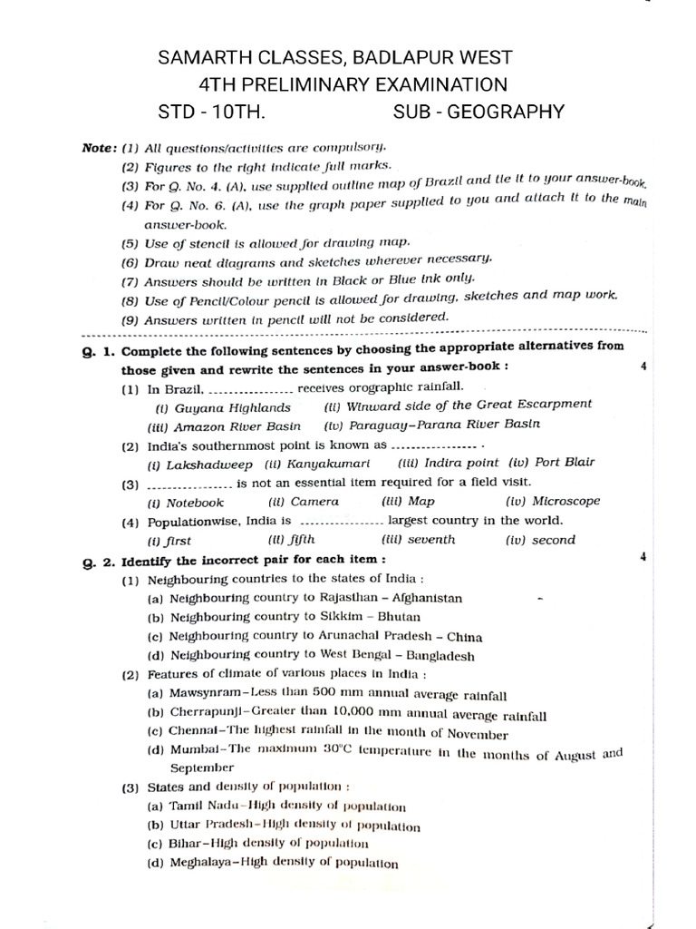 Prelim 4 Geography | PDF