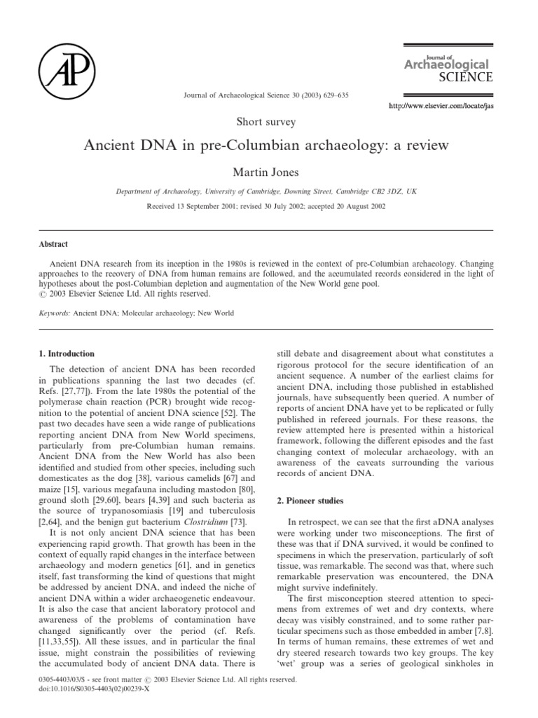 Ancient DNA in Pre-Columbian Studies | PDF | Dna | Polymerase Chain ...
