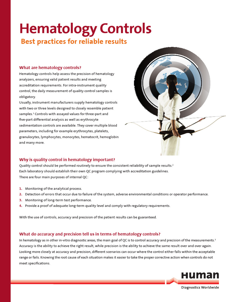 Factsheet Hematology Controls En | PDF | Accuracy And Precision | Red ...