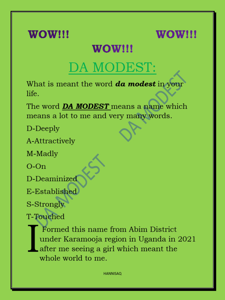 Da Modest | PDF