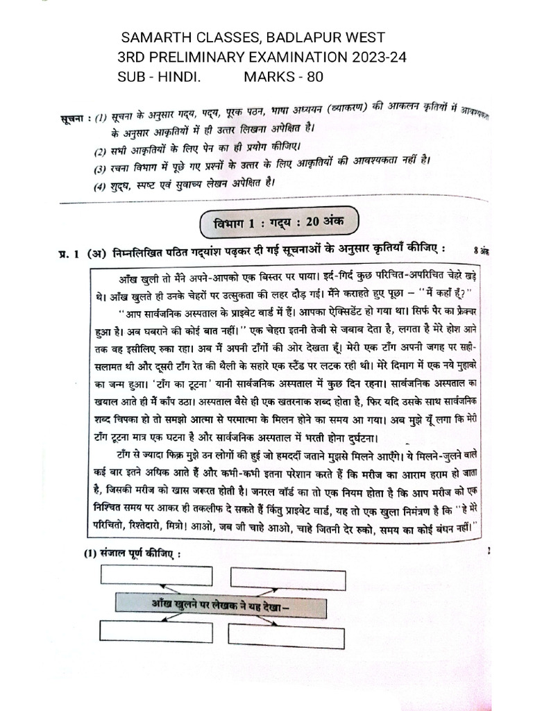 Prelim 3 Hindi | PDF