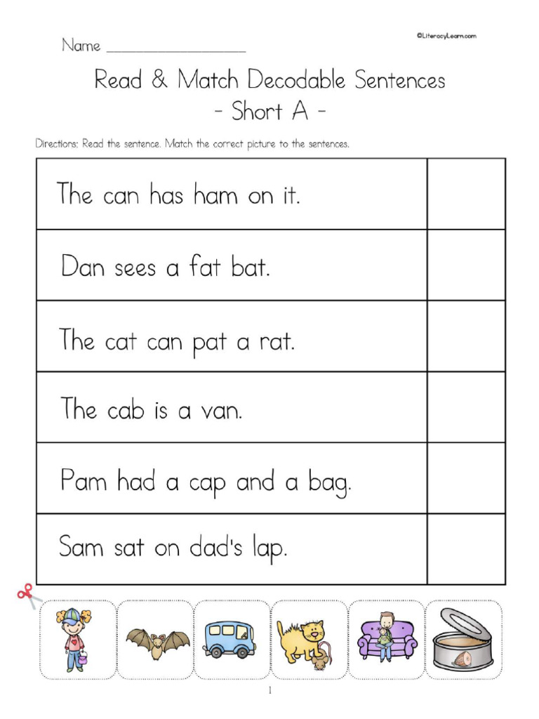 Decodable-CVC-Sentences-LiteracyLearn.com | PDF