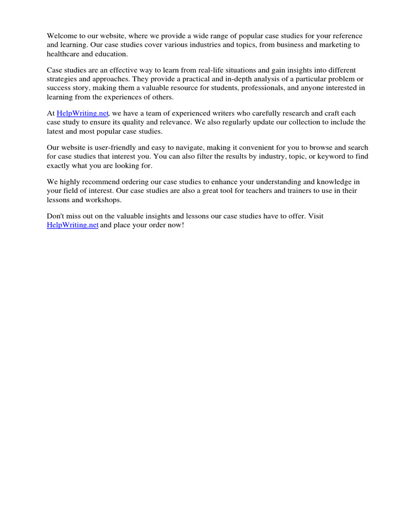 Popular Case Studies | PDF | Marketing | Websites