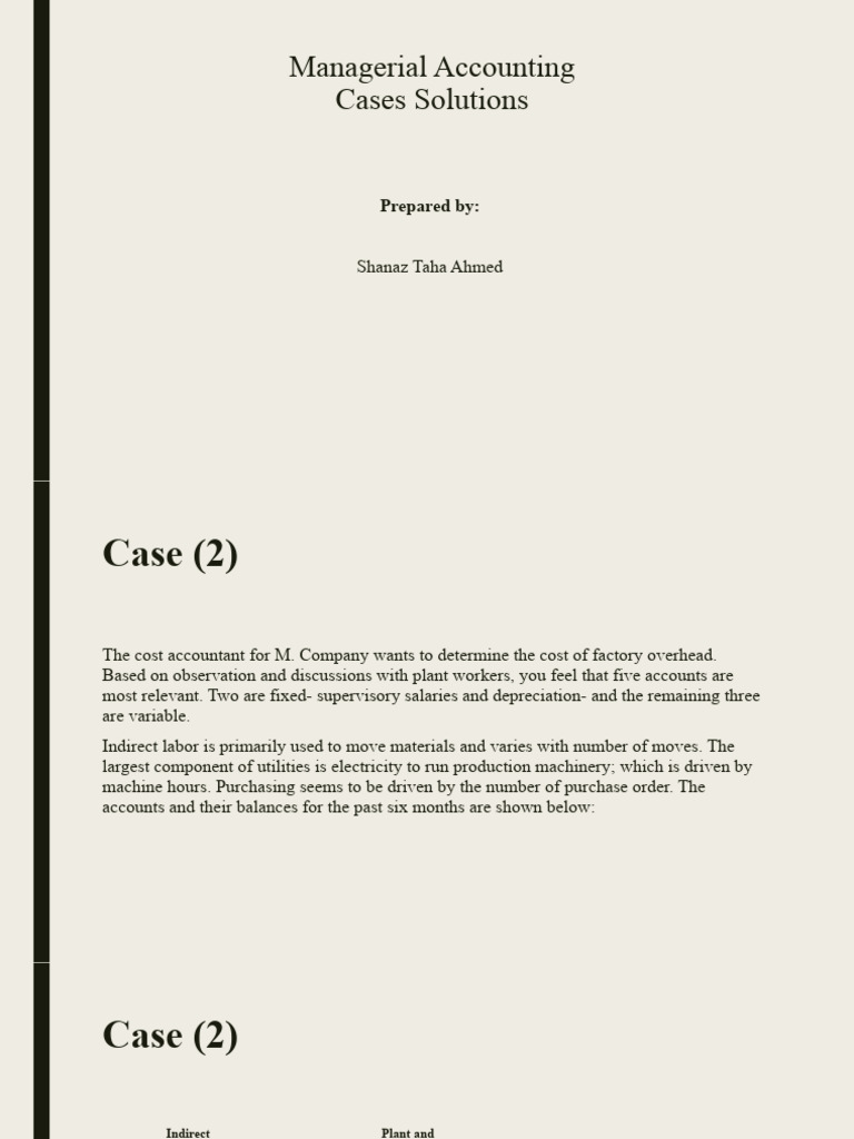 Accounting Case | PDF | Cost Of Goods Sold | Cost