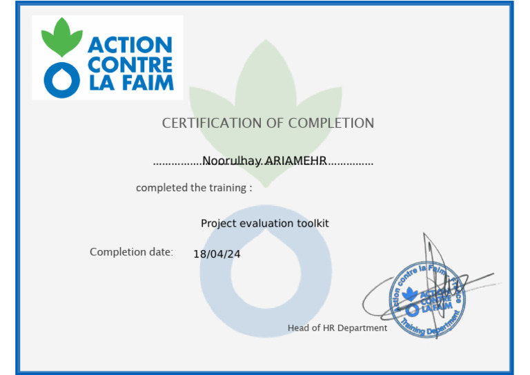 Attestation ACF ENG | PDF | Art