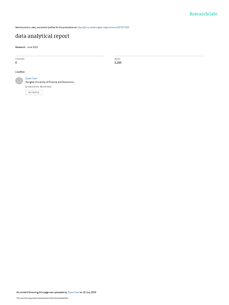 dataanaluticalreport | PDF | Survey Methodology | Data