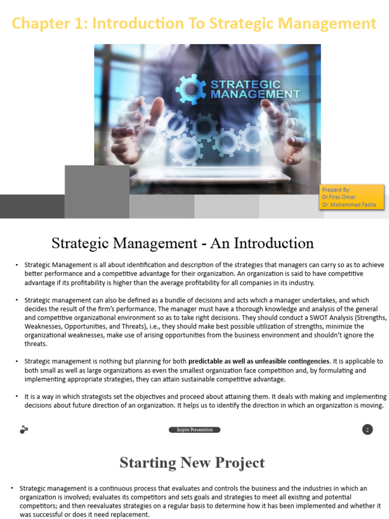 Stratigic Management-Chapter 1 | PDF | Strategic Management | Goal
