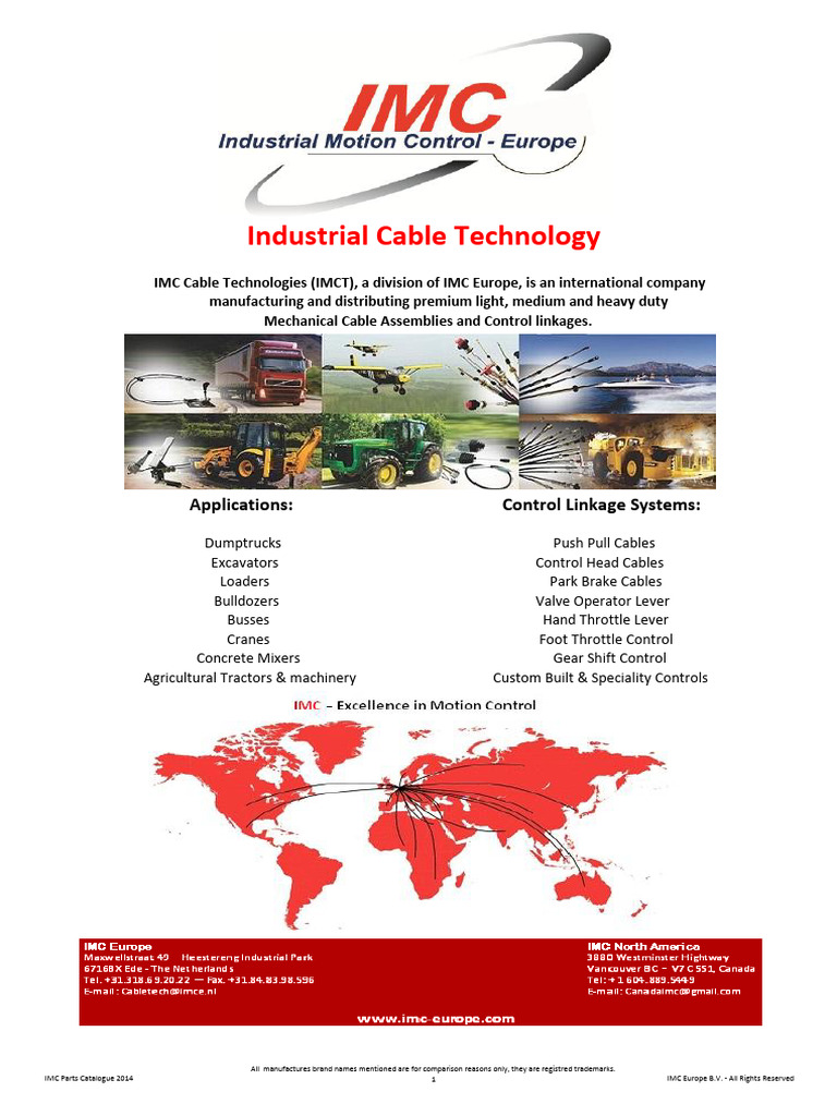IMC Cable Catalogue 2014 | PDF | Throttle | Vehicle Parts