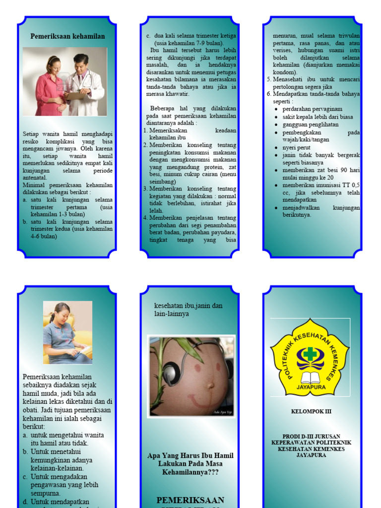 Leaflet Pemeriksaan Ibu Hamil Pdf