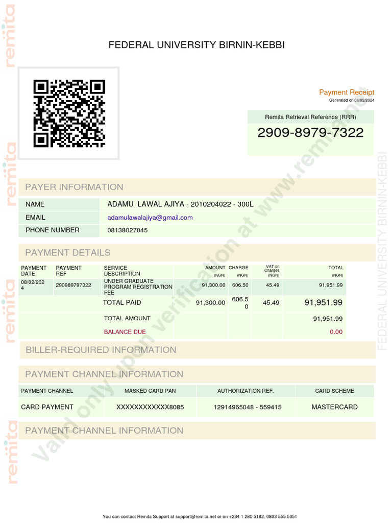 Ajiya Recipt | PDF | Payments | Receipt