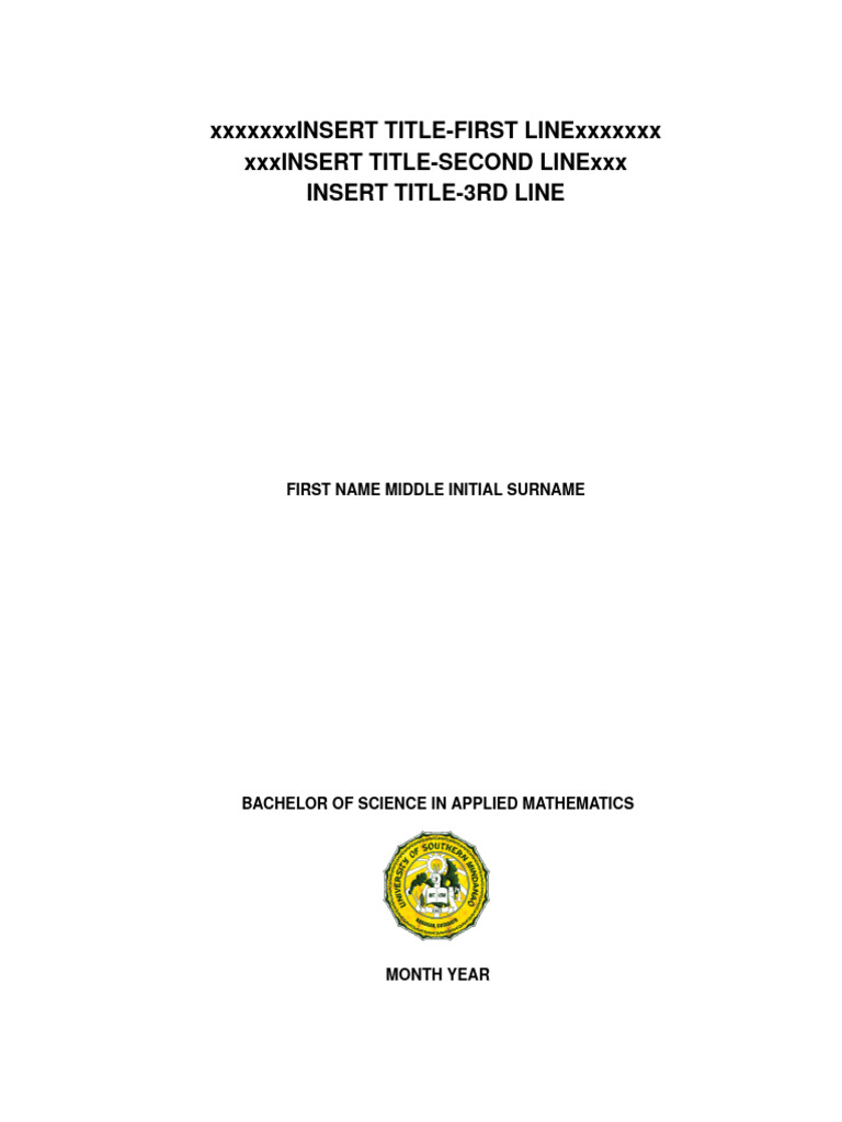 USM Mathematics Thesis OUTLINE Template-2 | PDF | Thesis | Mathematics