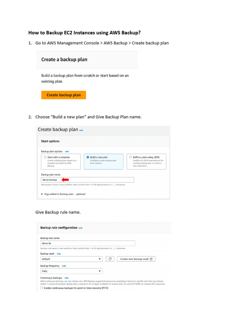 Backup EC2 Using AWS Backup | PDF | Finance & Money Management