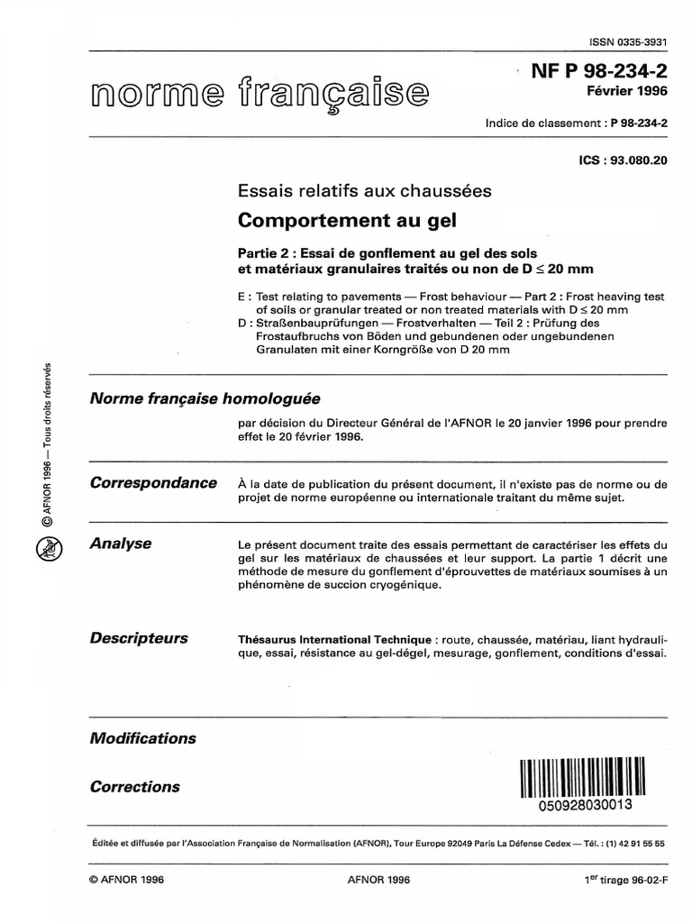 274：NF P98-234-2-法文 | PDF