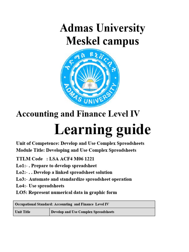 Develop and Use Complex Spreadsheets | PDF | Microsoft Excel | Spreadsheet Develop and Use Complex Spreadsheets | PDF | Microsoft Excel | Spreadsheet