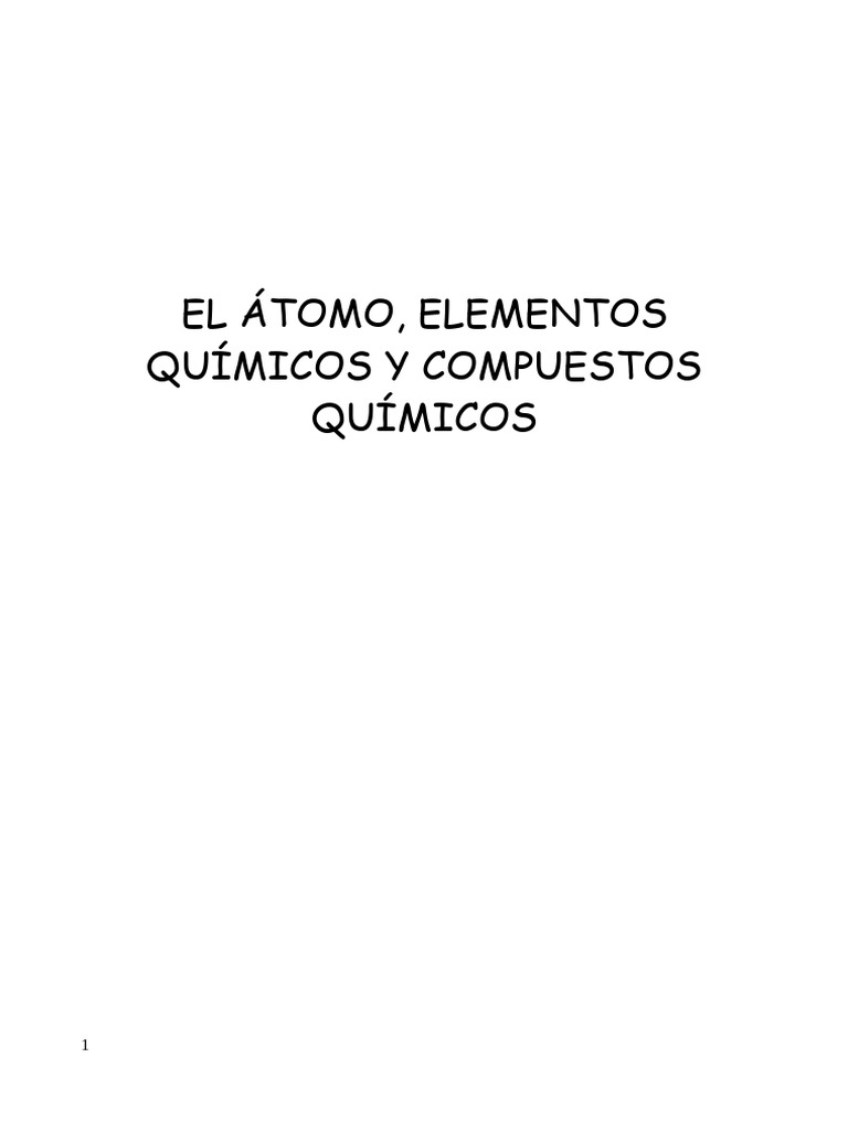 El Átomo, Elementos Químicos y Compuestos Químicos | PDF | Isótopo ...