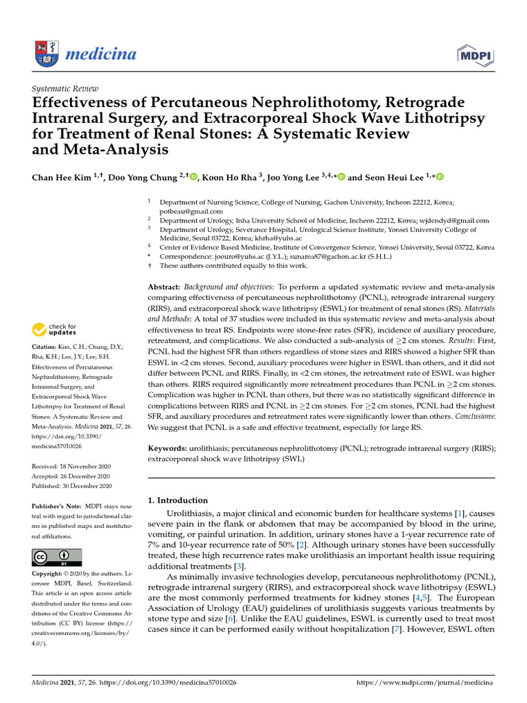 4. Effectiveness of Percutaneous Nephrolithotomy, Retrograde Intrarenal ...