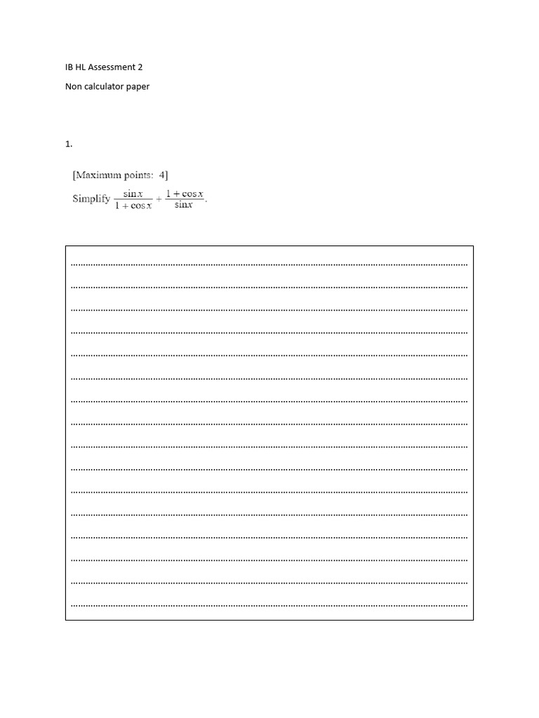 IB HL Assessment 2 Ver 1 | PDF