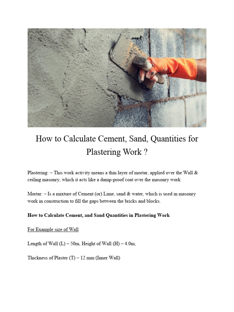 How to Calculate Cement | PDF