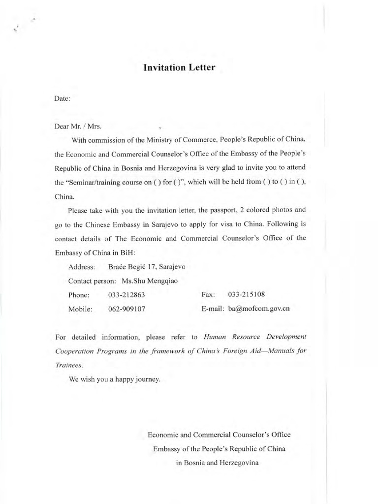 Invitation Letter | PDF