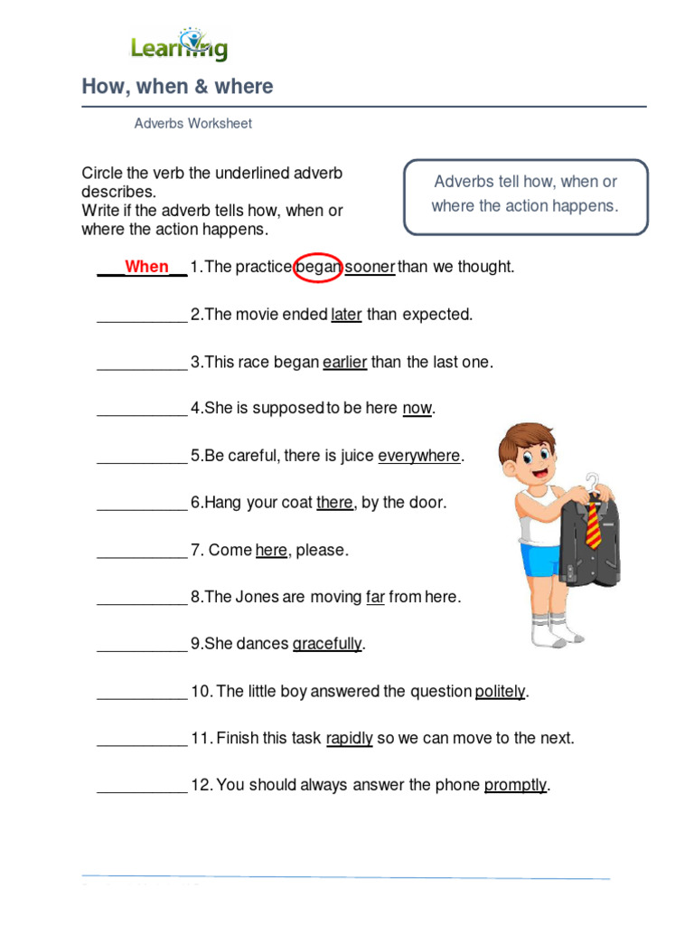 G3 Adverbs How-When-Where B | PDF