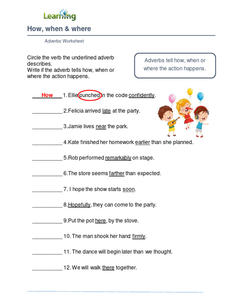 Grade 3 Adverbs Worksheet PDF | PDF | Language Arts & Discipline ...