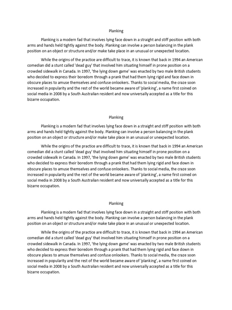 Planking- Task 1 | PDF