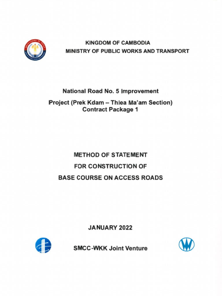 KEINR5-CP1-2041 Approved Method Statement For Construction of Base Course On Access Roads | PDF
