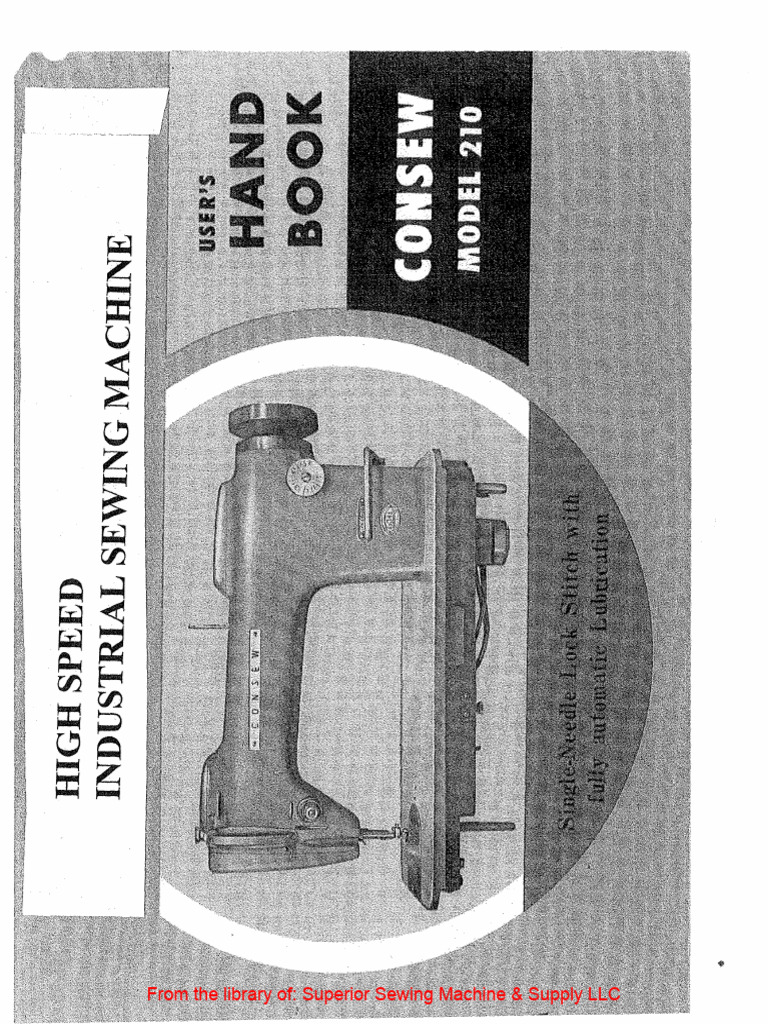 Consew 210 Sewing Machine Manual | PDF | Mechanical Engineering | Machines