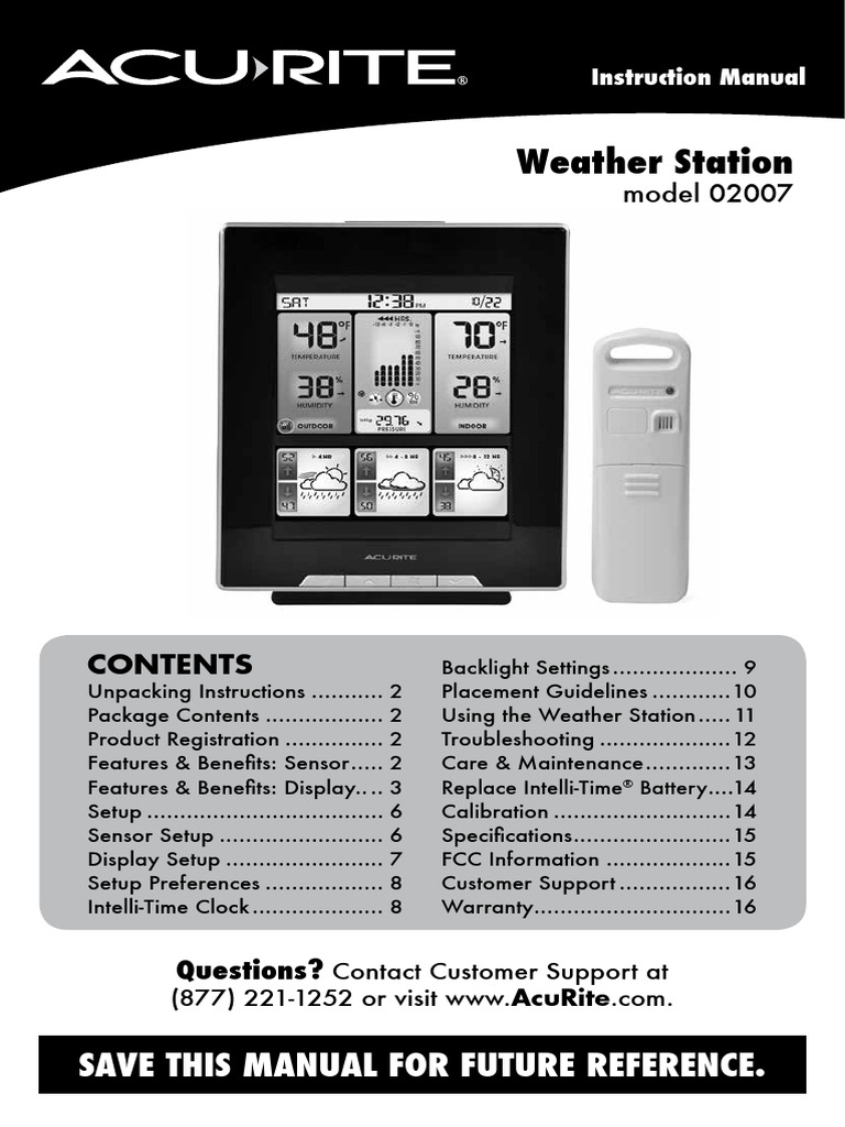 Accurite 02007 Manual EN | PDF | Implied Warranty | Weather Forecasting