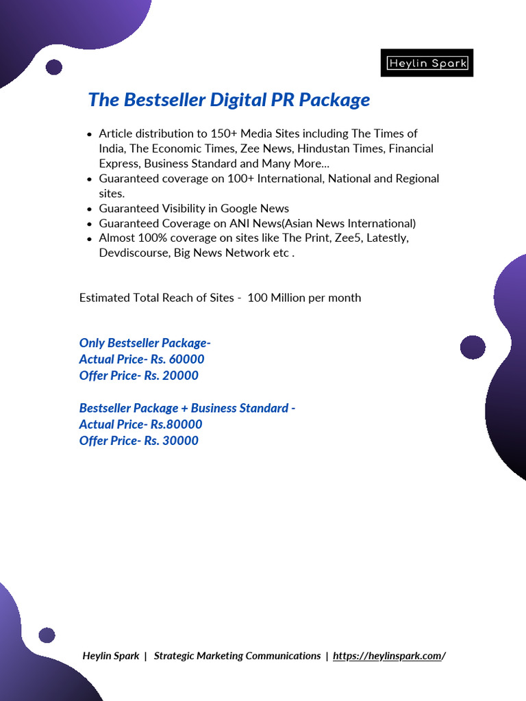 PR Packages HS | PDF | Marketing Communications | Brand