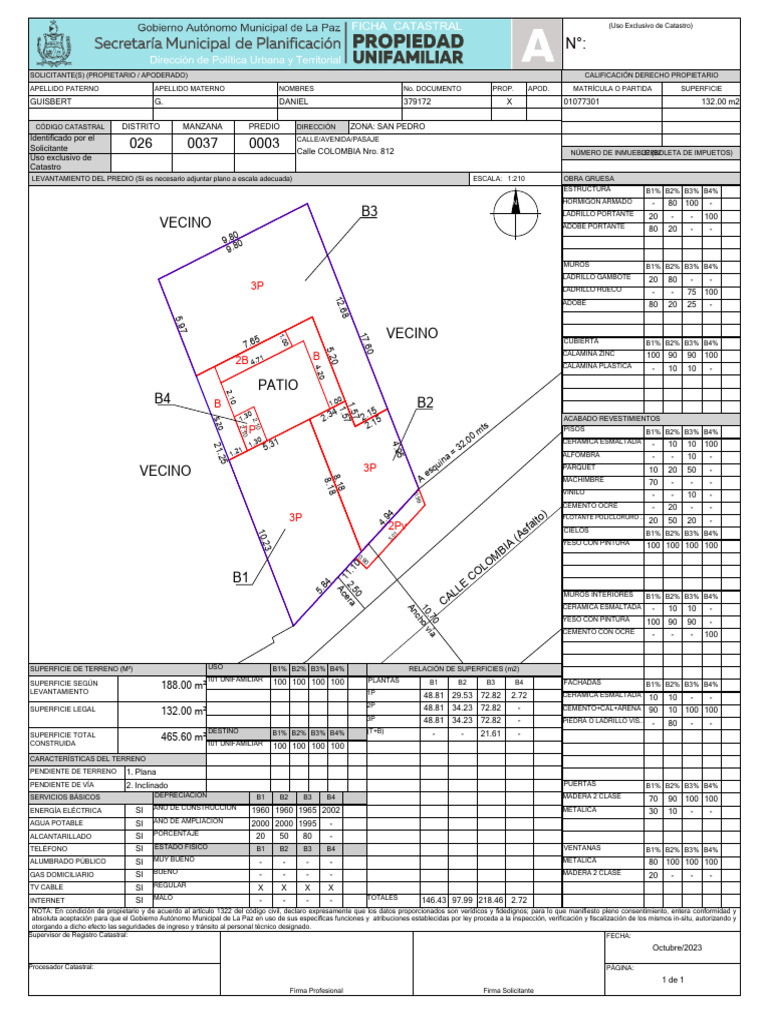 Ficha Catastral | PDF